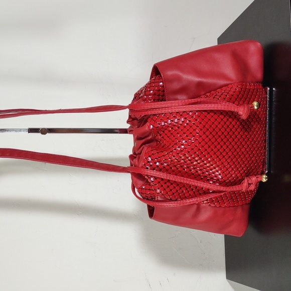 unknown | Bags | Red Meshfaux Leather Drawstring Shoulder Bag | Poshmark